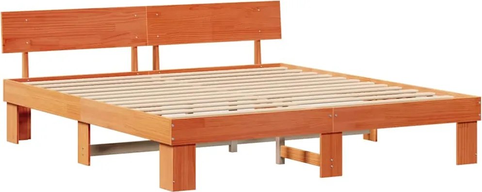 Rám postele Voskově hnědá 200 x 200 cm Masivní borové dřevo 3382291