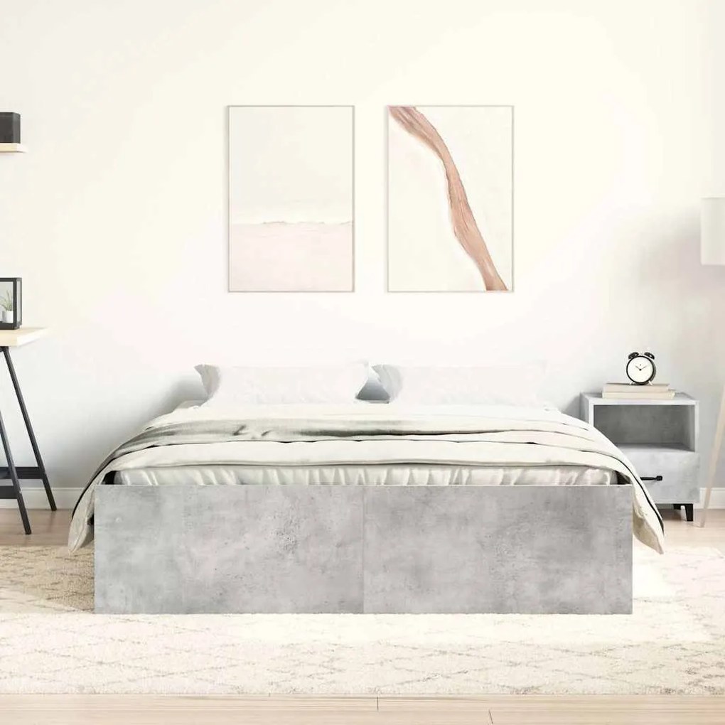 Rám postele betonově šedý 150 x 200 cm King Size 3203869