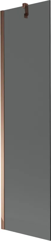 Mexen Next, vanová zástěna 1-křídlová 50 x 150 cm, fixní křídlo, 6 mm šedé sklo, růžové zlato profil, 895-050-000-00-40-60