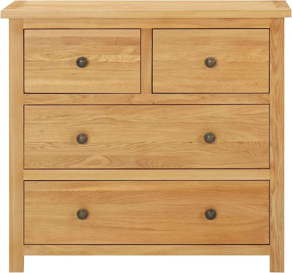Komoda se zásuvkami 80 x 35 x 75 cm masivní dubové dřevo 289197