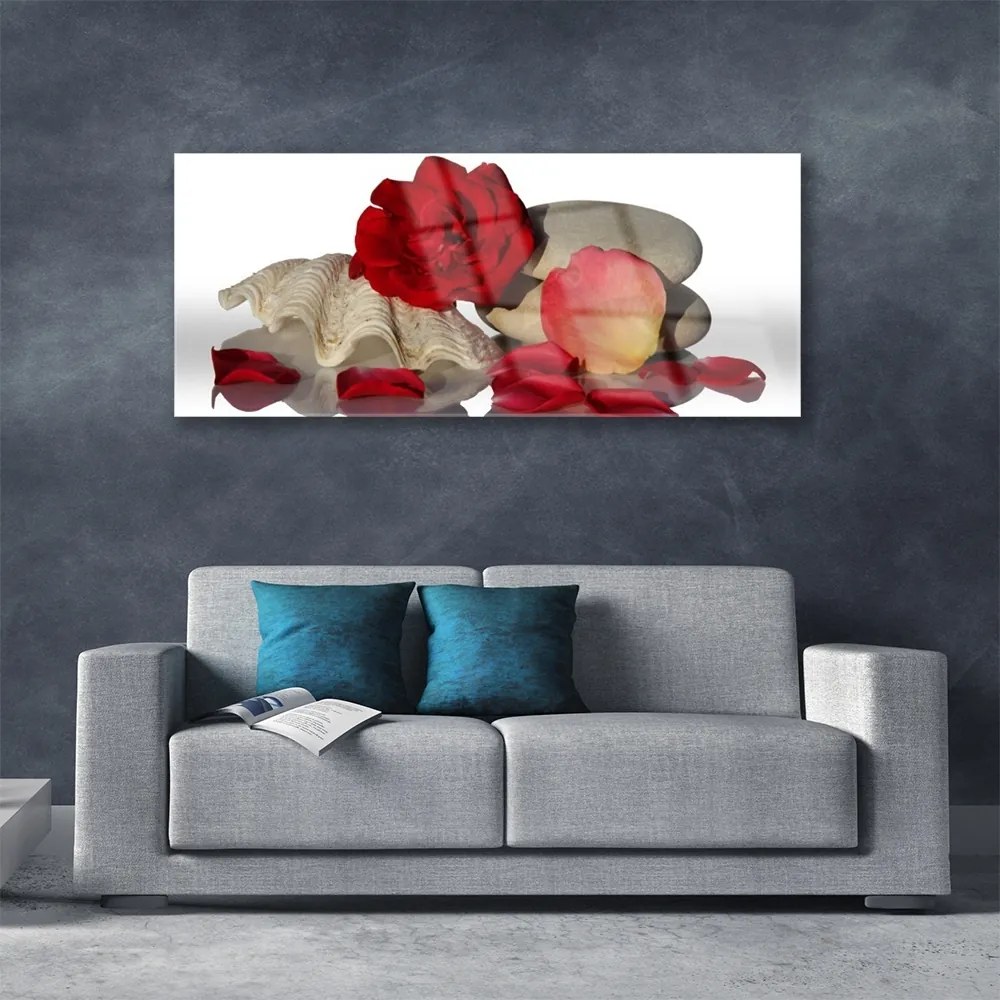 Plexisklo-obraz Růže Plátky Mrtvá Příroda 125x50 cm