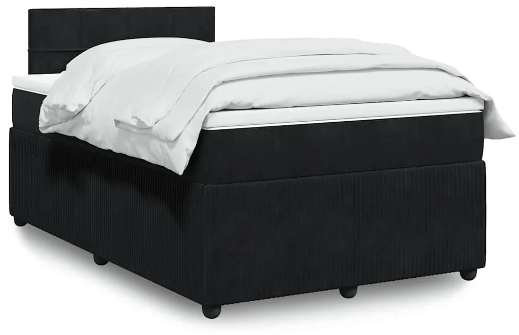 Box spring postel s matrací černá 120 x 190 cm samet 3289988