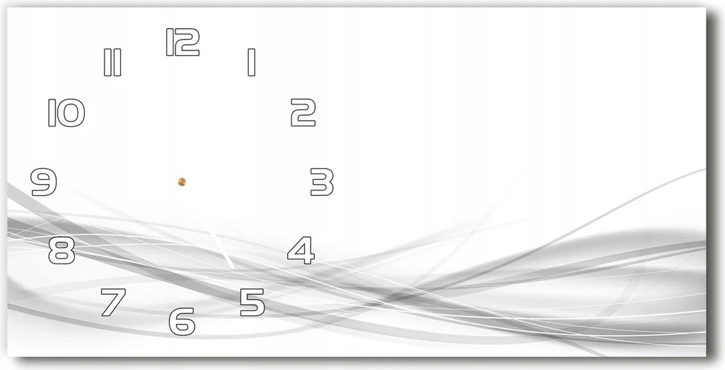 Dekorativní skleněný závěsný hodinový stroj Tiché tipy Abstrakce Vlny 60x30 cm