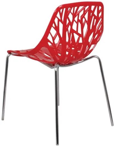 Bradop Židle chromovaná BOHUMILA Z604 ČV - červená plast