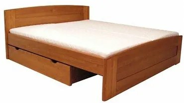 Dvoulůžko Postelia LUCIE Buk 160x210 - dřevěná postel z masivu o šíři 4 cm