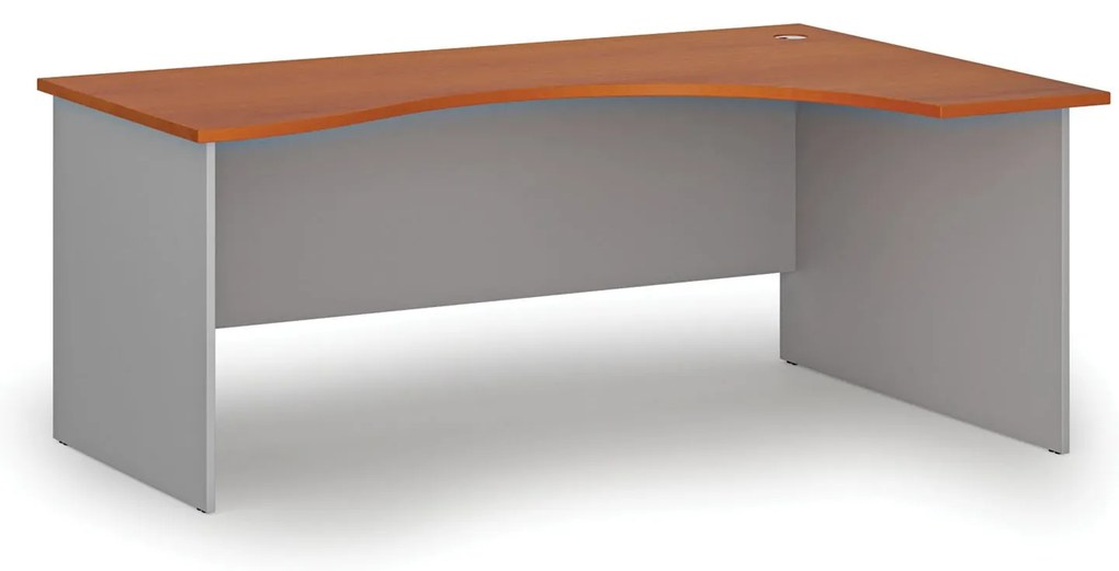 Ergonomický kancelářský psací stůl PRIMO GRAY, 180x120 cm, pravý, šedá/třešeň