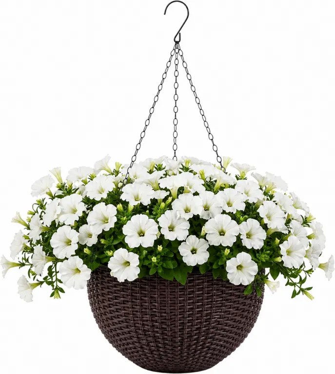 Flamenco Mystique Velký hnědý závěsný květináč Rattan Design 26 cm ROS10BR