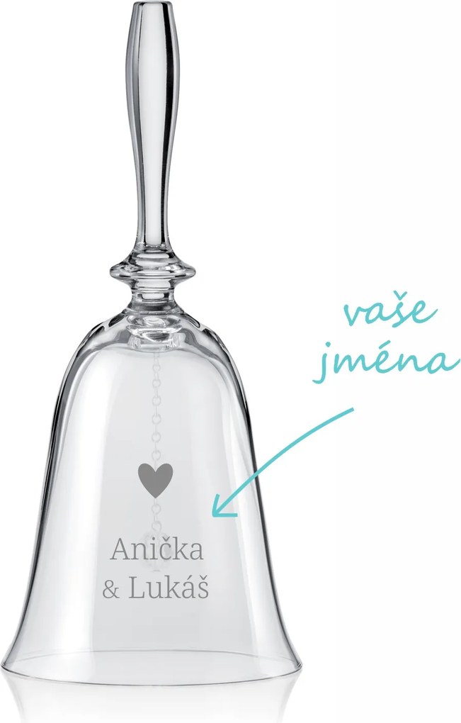 Pískovaný zvonek Láska 18 cm
