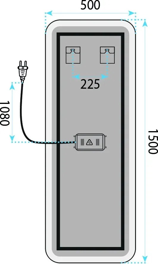 Rea Zrcadlo 150x50 cm s regulovatelným LED osvětlením