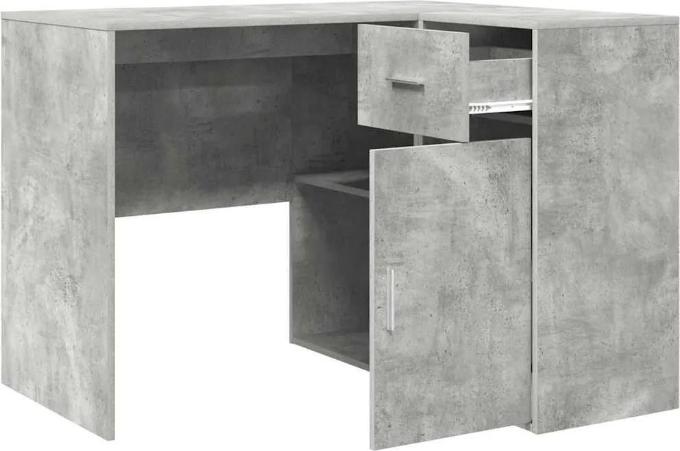 Rohový psací stůl se zásuvkou Betonově šedá 102 x 88 x 75 cm 3337276