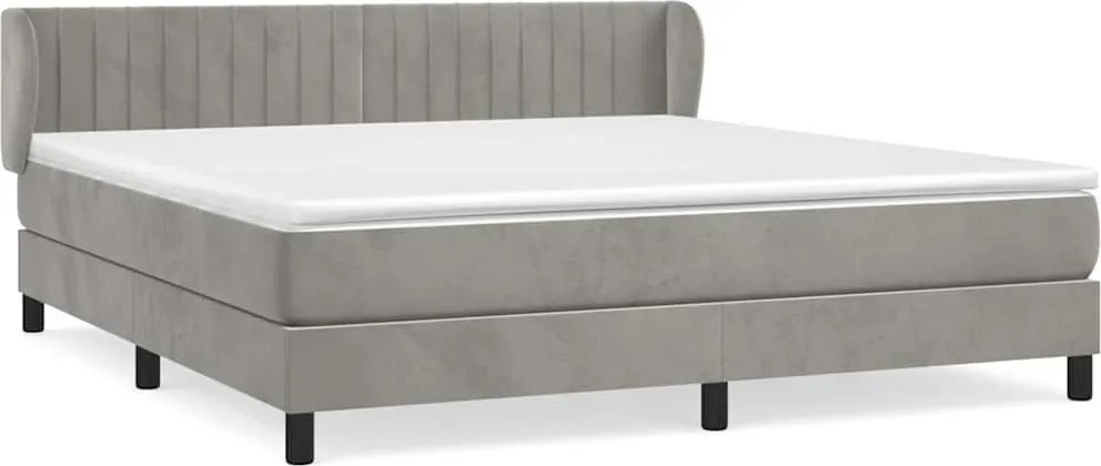 Box spring postel s matrací světle šedá 160x200 cm samet 3127619