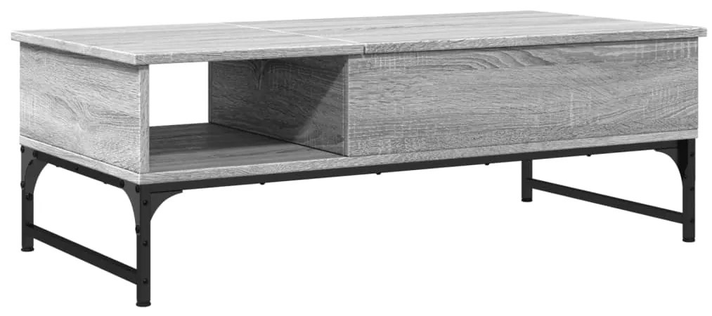 Konferenční stolek šedý sonoma 100 x 50 x 35 cm kompozit a kov - Default Title