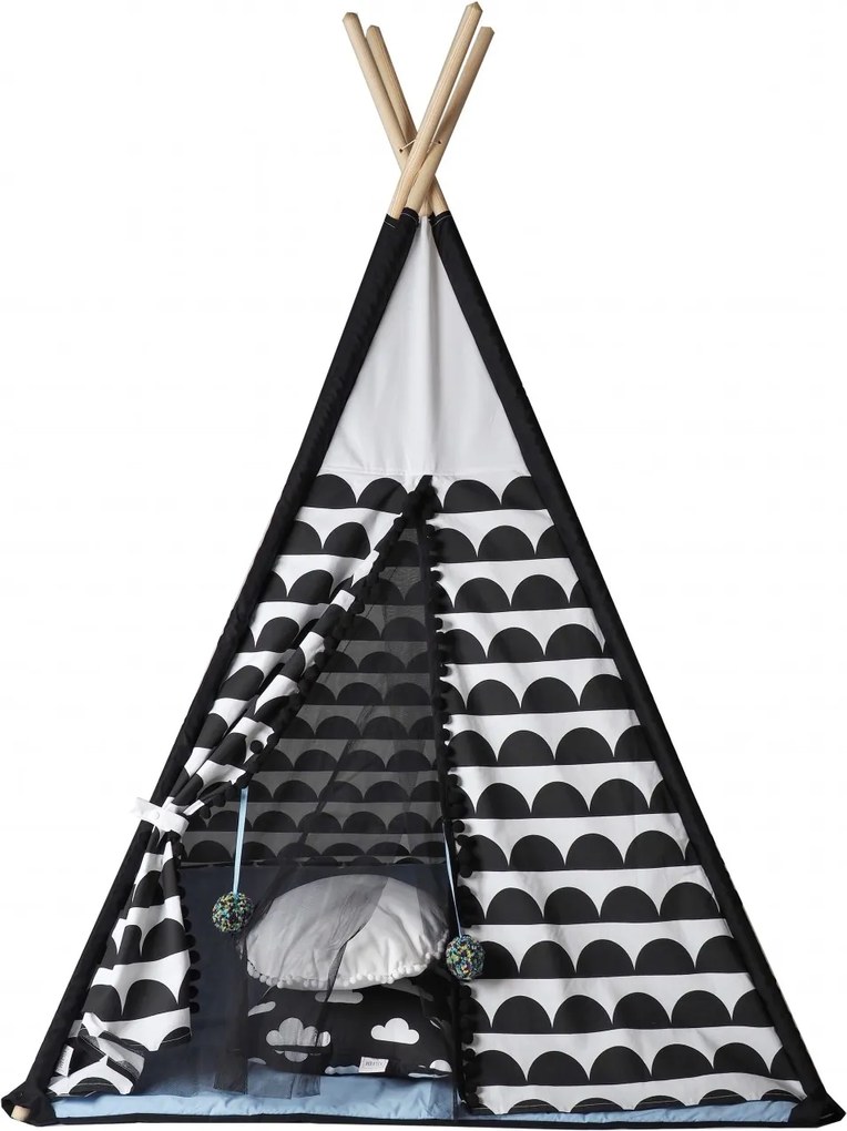 Vigvam design Half Moon Teepee pro chlapce - čtvercové s doplňky