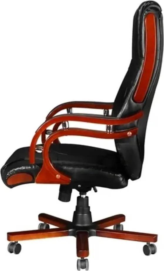 vidaXL Kancelářská židle pravá kůže [20565] Barva: Černá