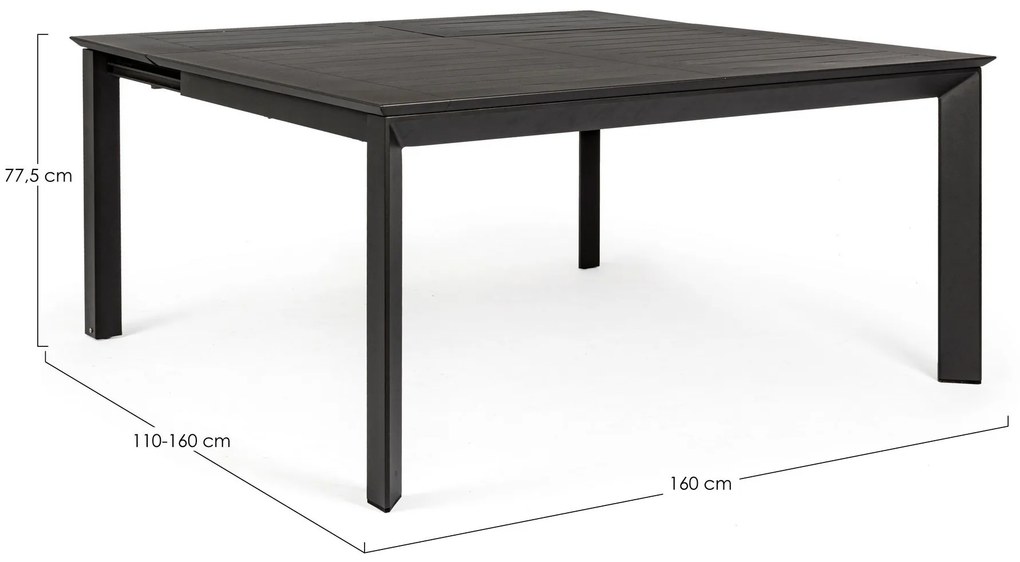BIZZOTTO Rozkládací zahradní stůl KONNOR 160x110-160 cm antracit 0662756
