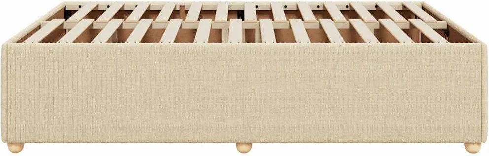 Rám postele bez matrace krémový 160 x 200 cm textil 3284954