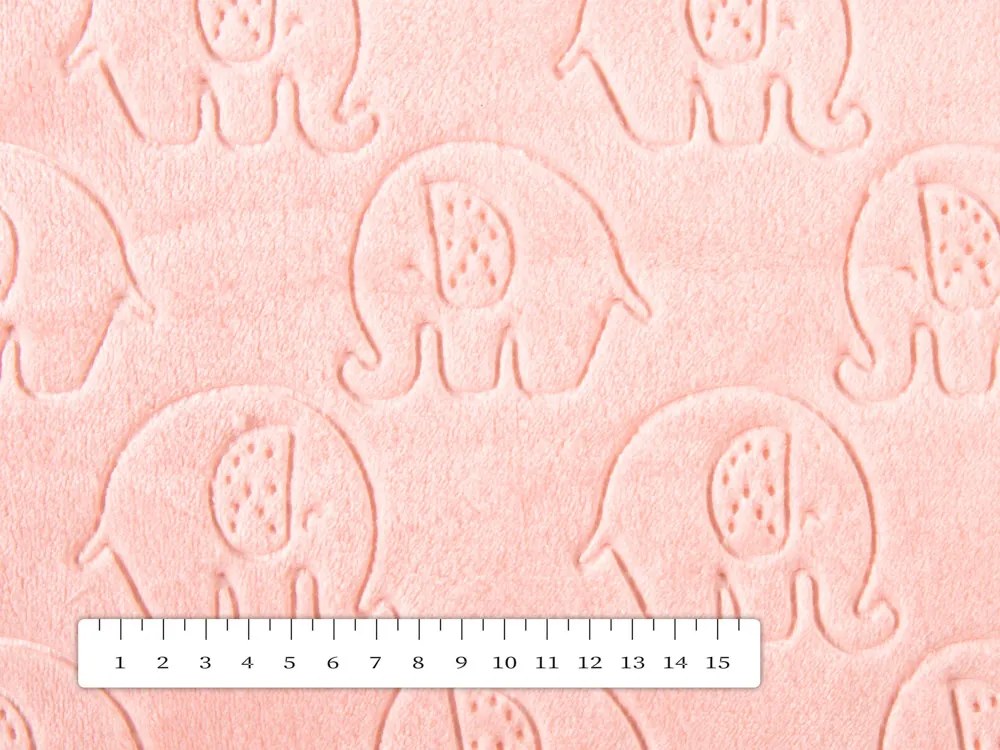Biante Dětská oboustranná deka Mikroplyš/Polar MIP-008 Sloníci - pudrově růžová 75x100 cm