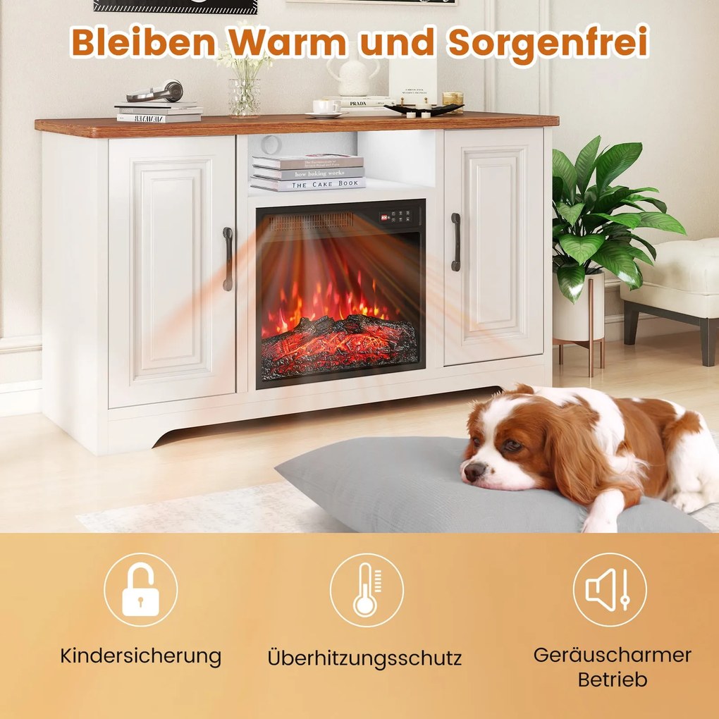 Costway 18" Elektrická krbová vložka 750 W/1500 W elektrický krb s dálkovým