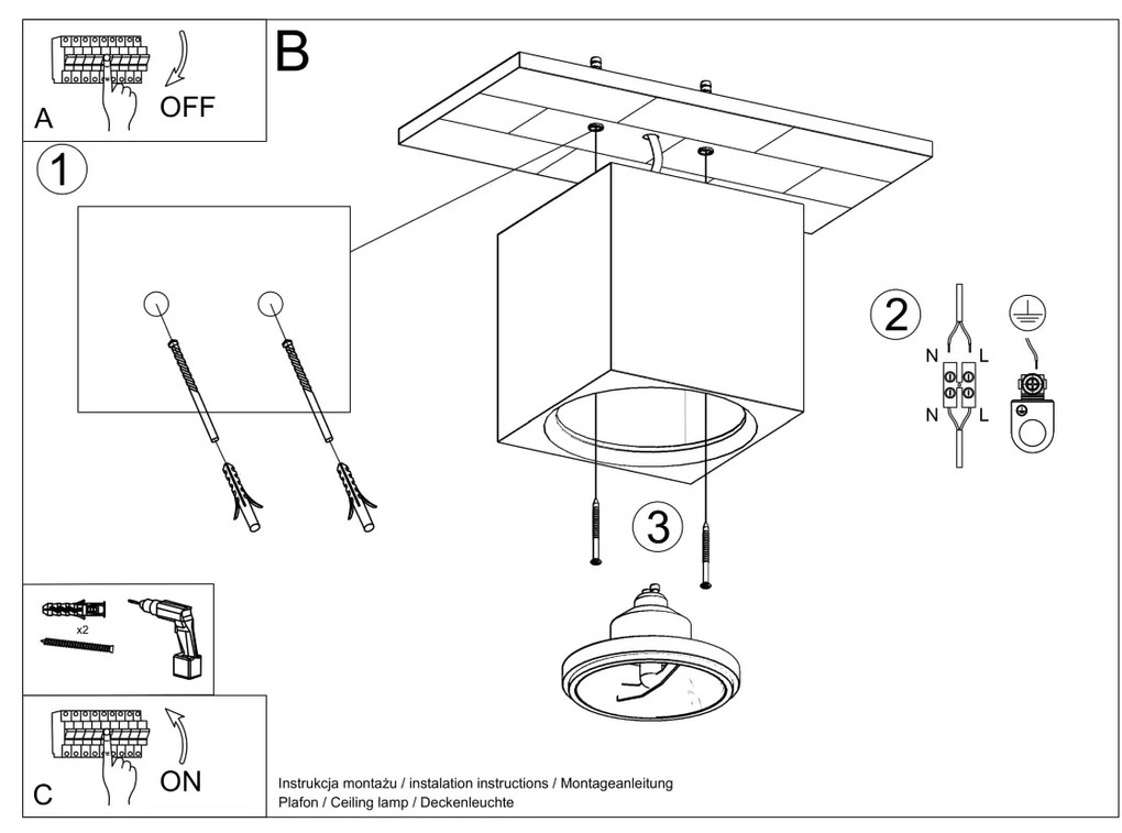 Stropní svítidlo Seida, 1x bílé keramické stínítko