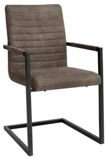 Inviro Jídelní židle VILAR, taupe šedá/nerezová podnož