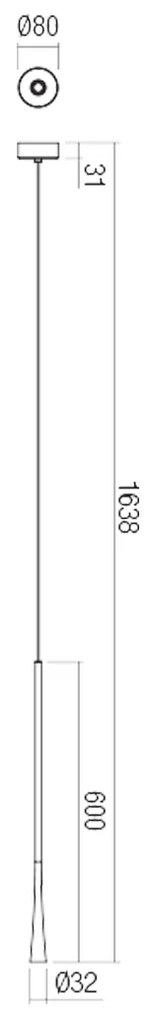 Redo 01-1756 závěsné LED svítidlo Ito pískově bílé 6W, 3000K, 60cm