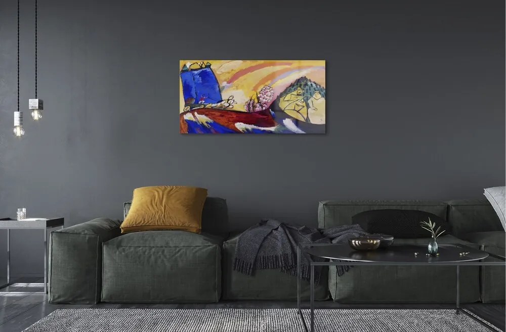 Obraz na skle Venkovské krajiny abstraktní umění 120x60 cm