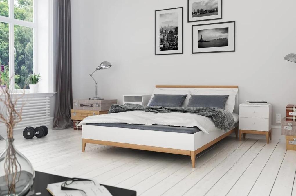 Dřevěná postel Livia - zvýšená  , Buk přírodní, 120x200 cm