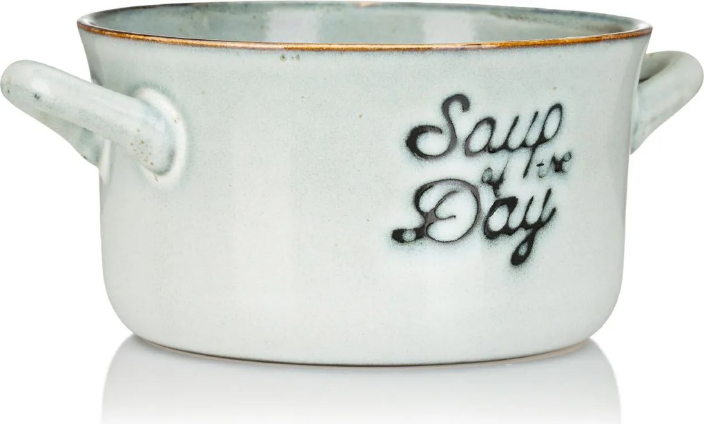 Kameninová miska na polévku Soup 500 ml světle šedá