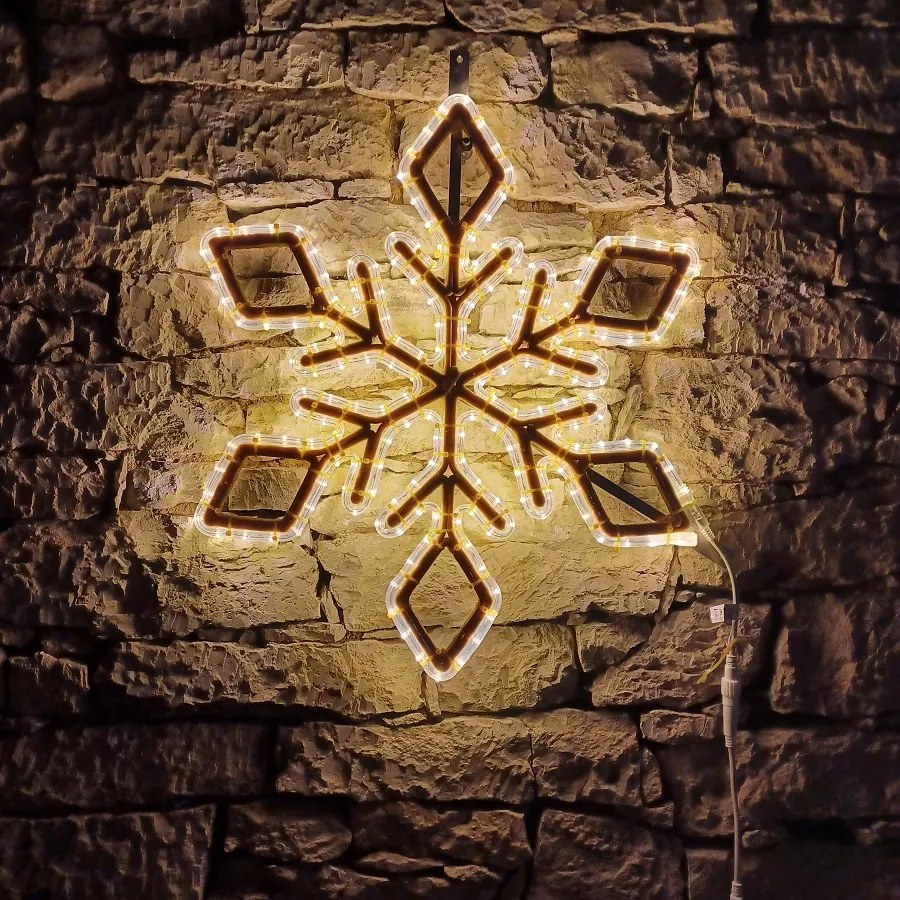 Easy Fix 2D LED světelná vločka IX, 72 × 72 cm, teple bílá, závěsný, 3D tisk