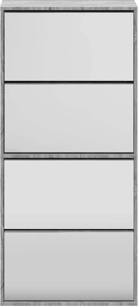 Botník se zrcadlem 4patrový šedý sonoma 63 x 17 x 134 cm 3228278