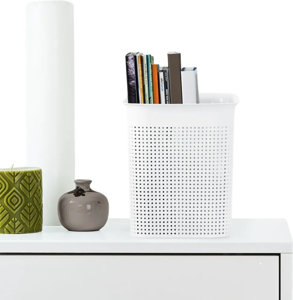 Rotho Úložný box s víkem a s madly BRISEN 7l, 26x18x21cm, bílý