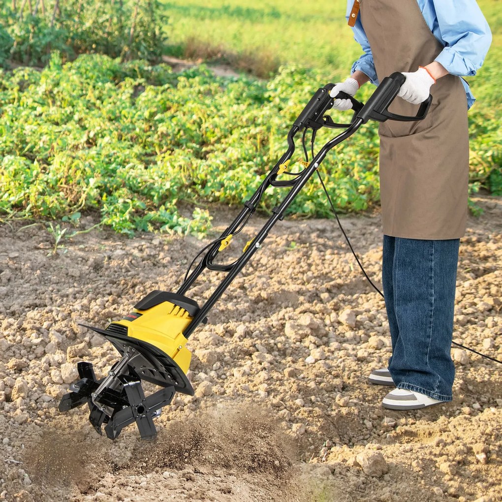 Costway Elektrický kultivátor 1200 W | Pracovní šířka 36 cm – 36,5 × 24 × 138 cm