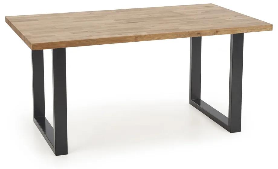 Jídelní stůl Radus 160 x 90 cm, přírodní dřevo / černá