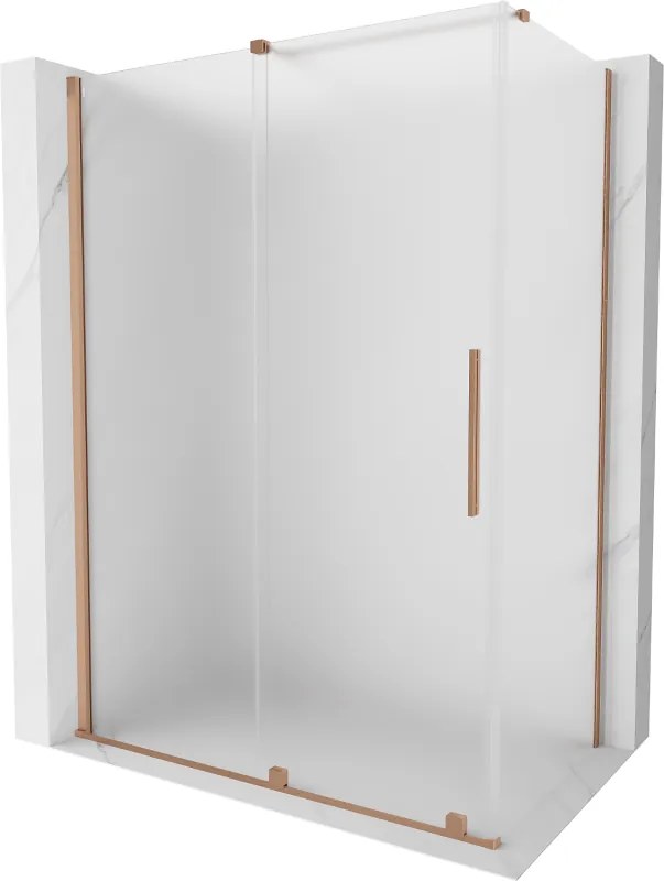 Mexen Velar, sprchový kout s posuvnými dveřmi 130 x 70 cm, 8mm sklo námraza, měděná matná, 871-130-070-31-65