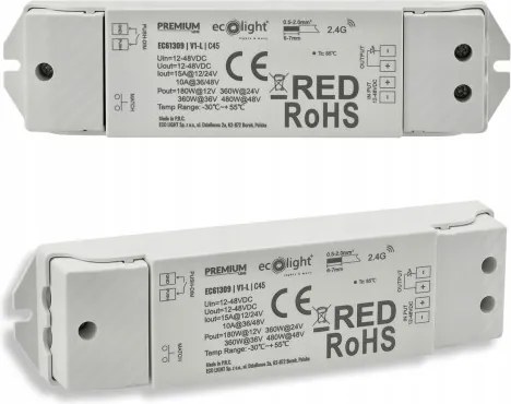 Stmívač LED pásků rf mono 12v 24v 15a wave controller