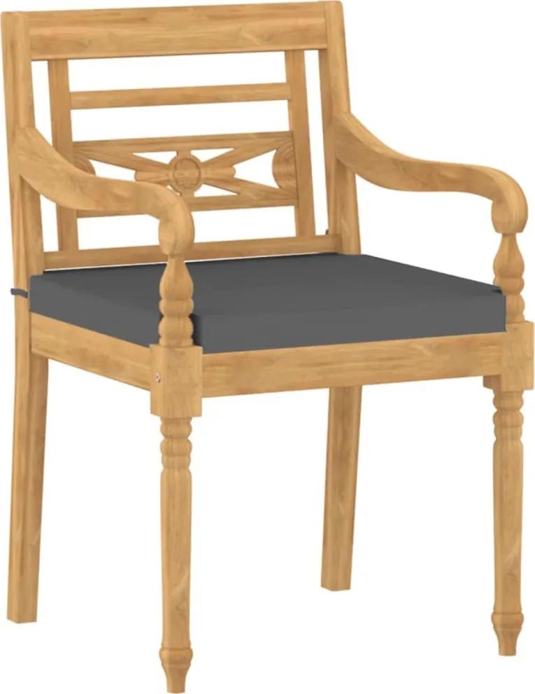 vidaXL Židle Batavia 6 ks bělené masivní teakové dřevo [3087058] Barva: Tmavě šedá