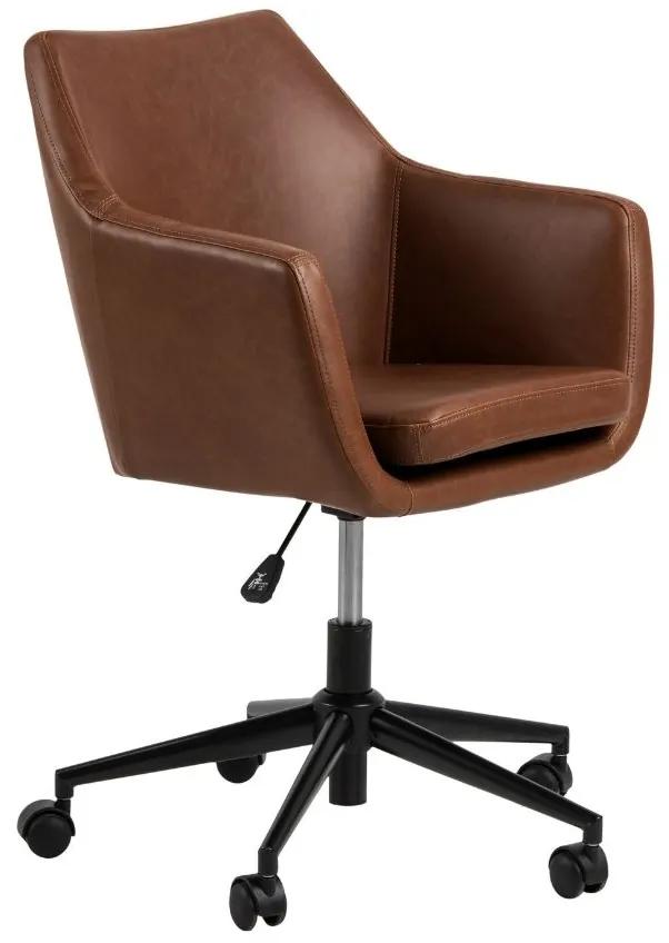 OnaDnes -20% Scandi Koňakově hnědá koženková konferenční židle Marte