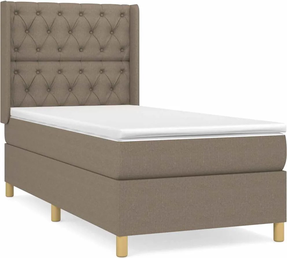 Box spring postel s matrací taupe 80x200 cm textil 3132189
