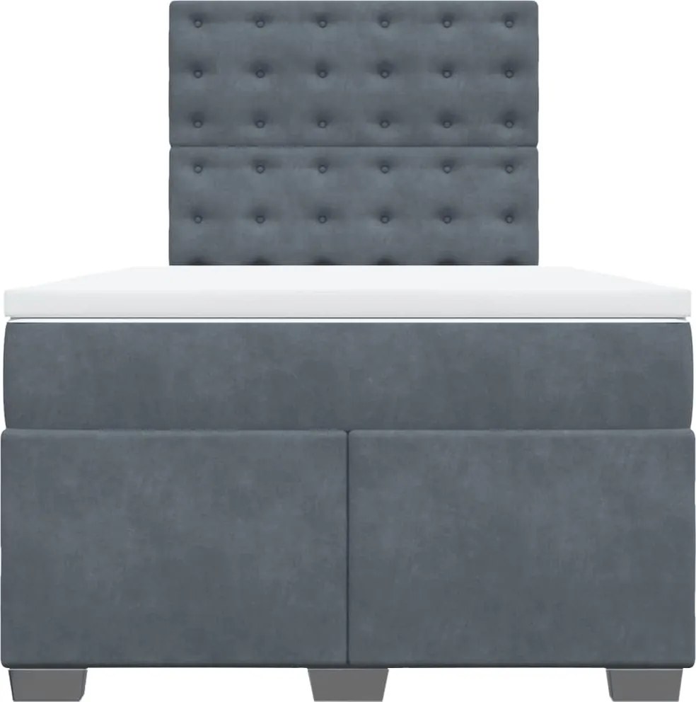 Box spring postel s matrací tmavě šedá 120 x 200 cm samet 3293195