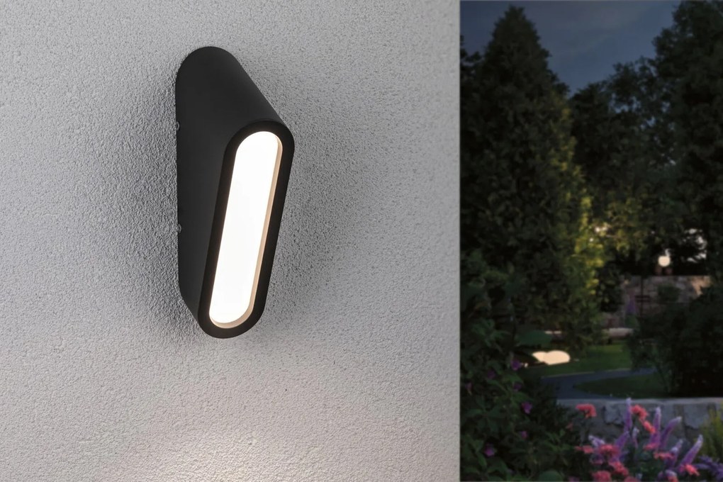 P 94733 LED venkovní nástěnné svítidlo Cliff IP44 64x116mm 3000K 9,5W 230V antracit hliník - PAULMANN