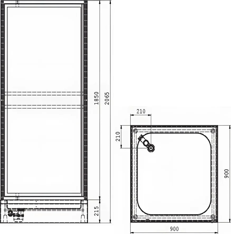 RR Machine Průmyslový sprchový box S BOX 90 - VZ, ZÁVĚS