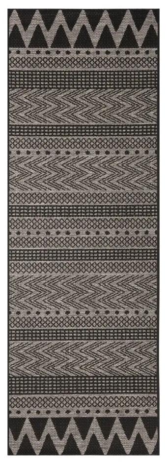 Černo-béžový venkovní koberec Bougari Sidon, 70 x 200 cm