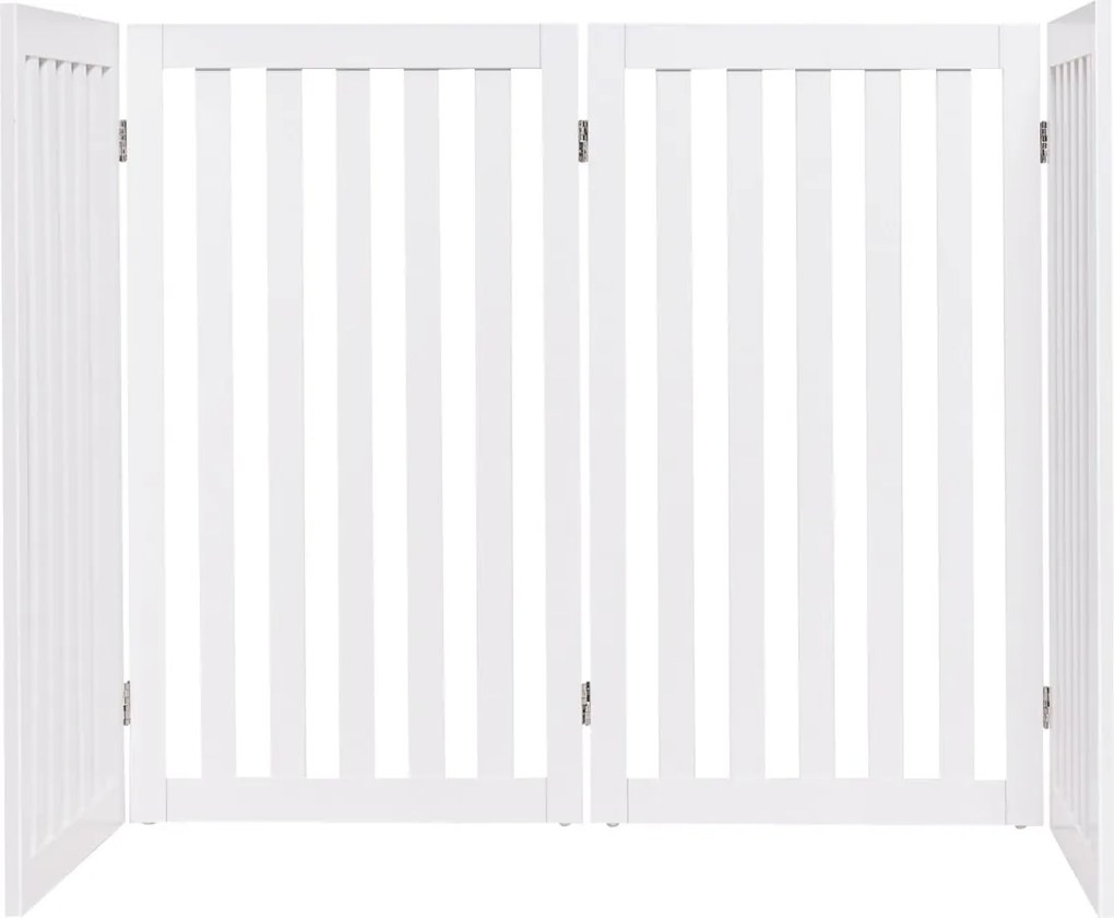 Costway Zábrana pro psy 89 cm vysoká 4 panely ochranná dřevěná skládací, bílý