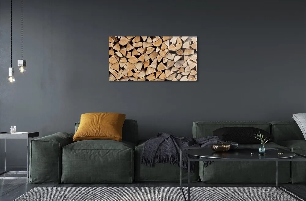 Obraz na skle Wood složení paliva 125x50 cm