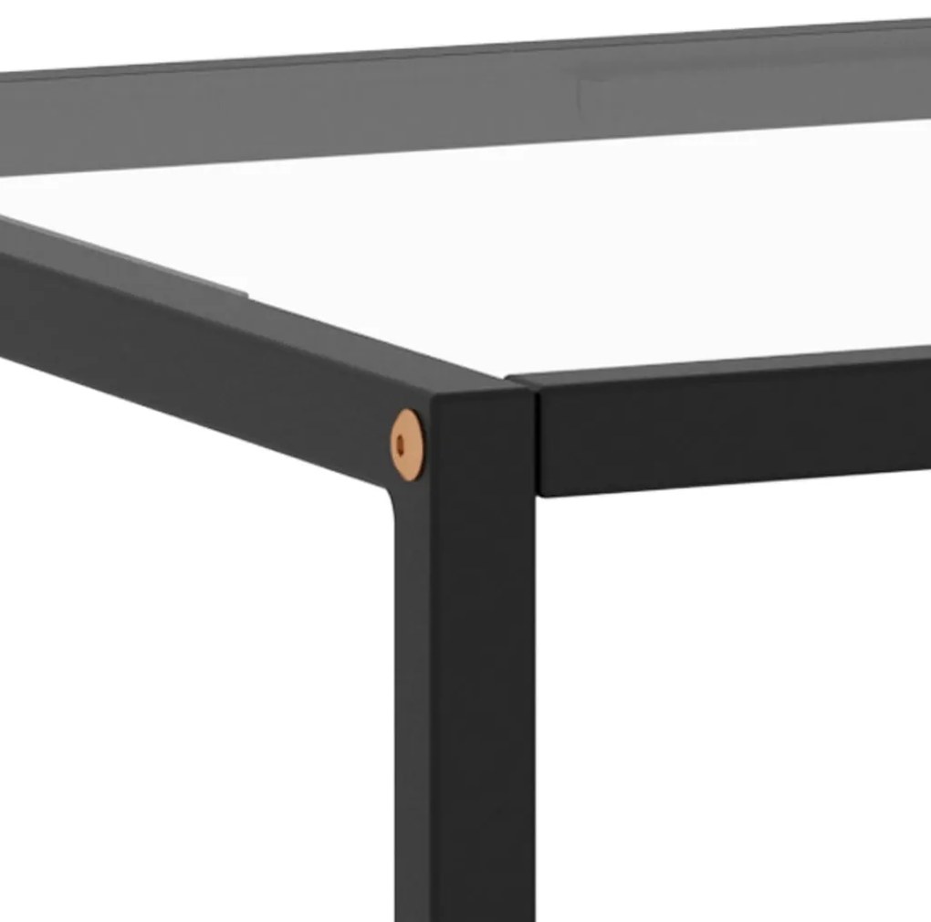 Konferenční stolek černý s tvrzeným sklem 120 x 50 x 35 cm - Default Title