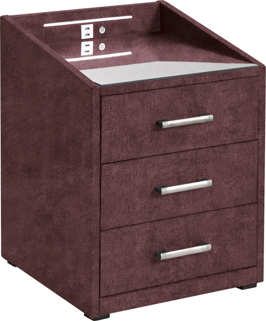 XXXLutz NOČNÍ STOLEK, lilková, 47/61/46 cm MID.YOU - Online Only noční stolky - 002220036302