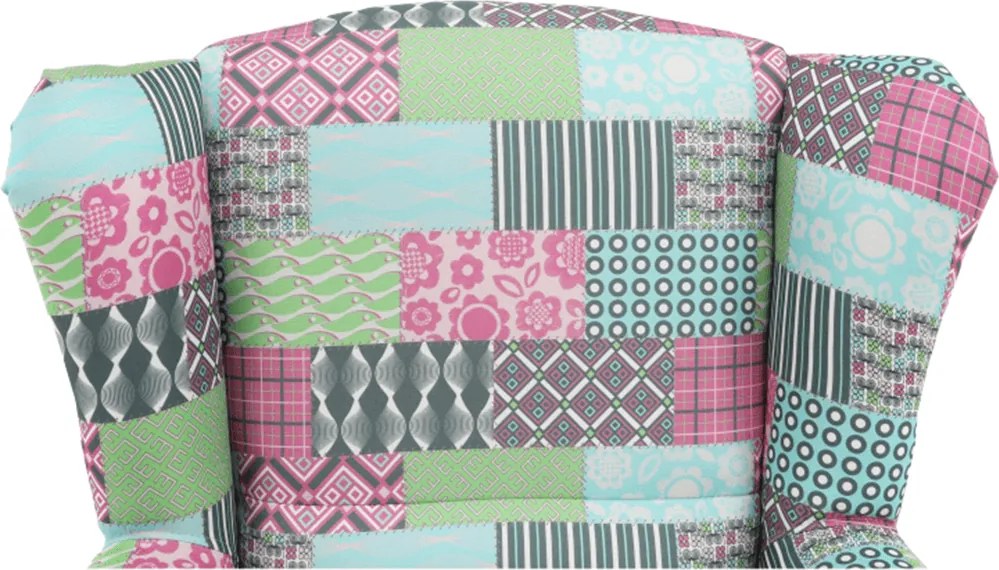 Křeslo ušák, látka patchwork M1, CHARLOT