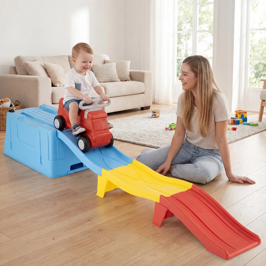 Costway Horská dráha Up a Down Rozšiřitelná dětská horská dráha Modrá + Žlutá +