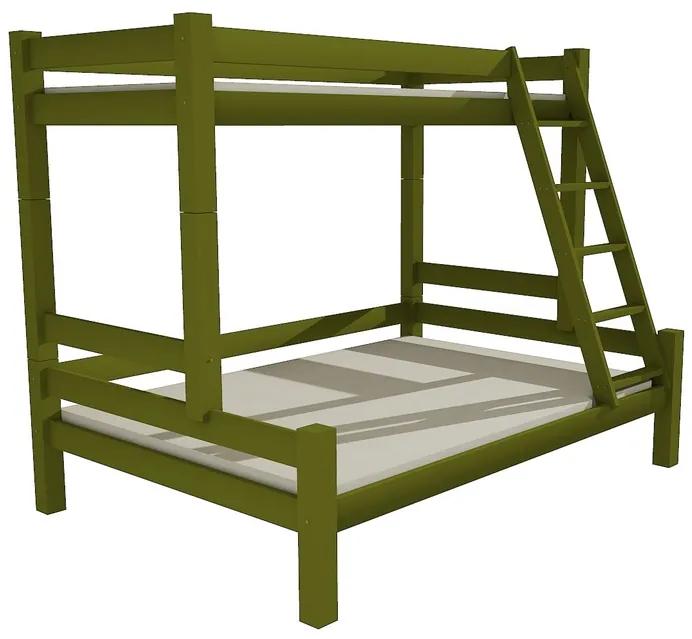 Vomaks Patrová postel s rozšířeným spodním lůžkem 8X8 6A 100/120 x 180 cm moření dub