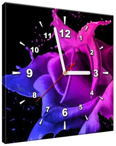 Tištěný obraz s hodinami Růže z barev - Jakub Banas 30x30cm ZP3578A_1AI